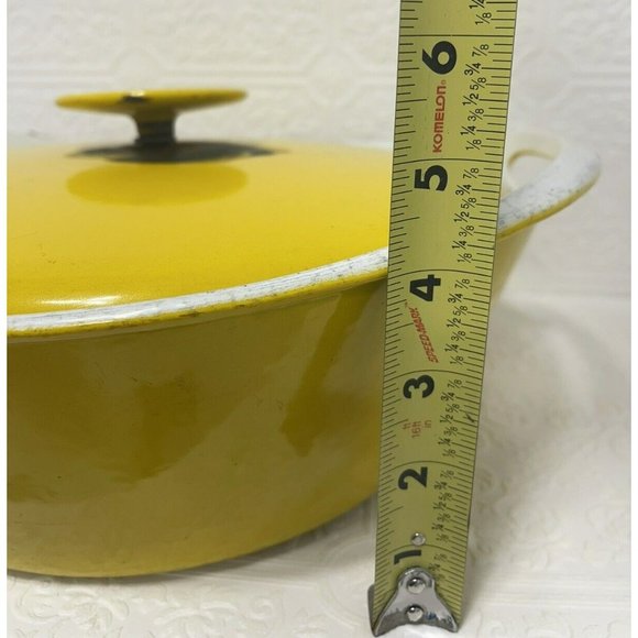Kitchen | Large Yellow Enamel Cast Iron Stock Pot Dutch Oven Mcm ...